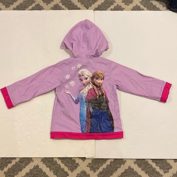 Disney | Jackets & Coats | Disney Frozen Purple Raincoat Anna Elsa 2t ...